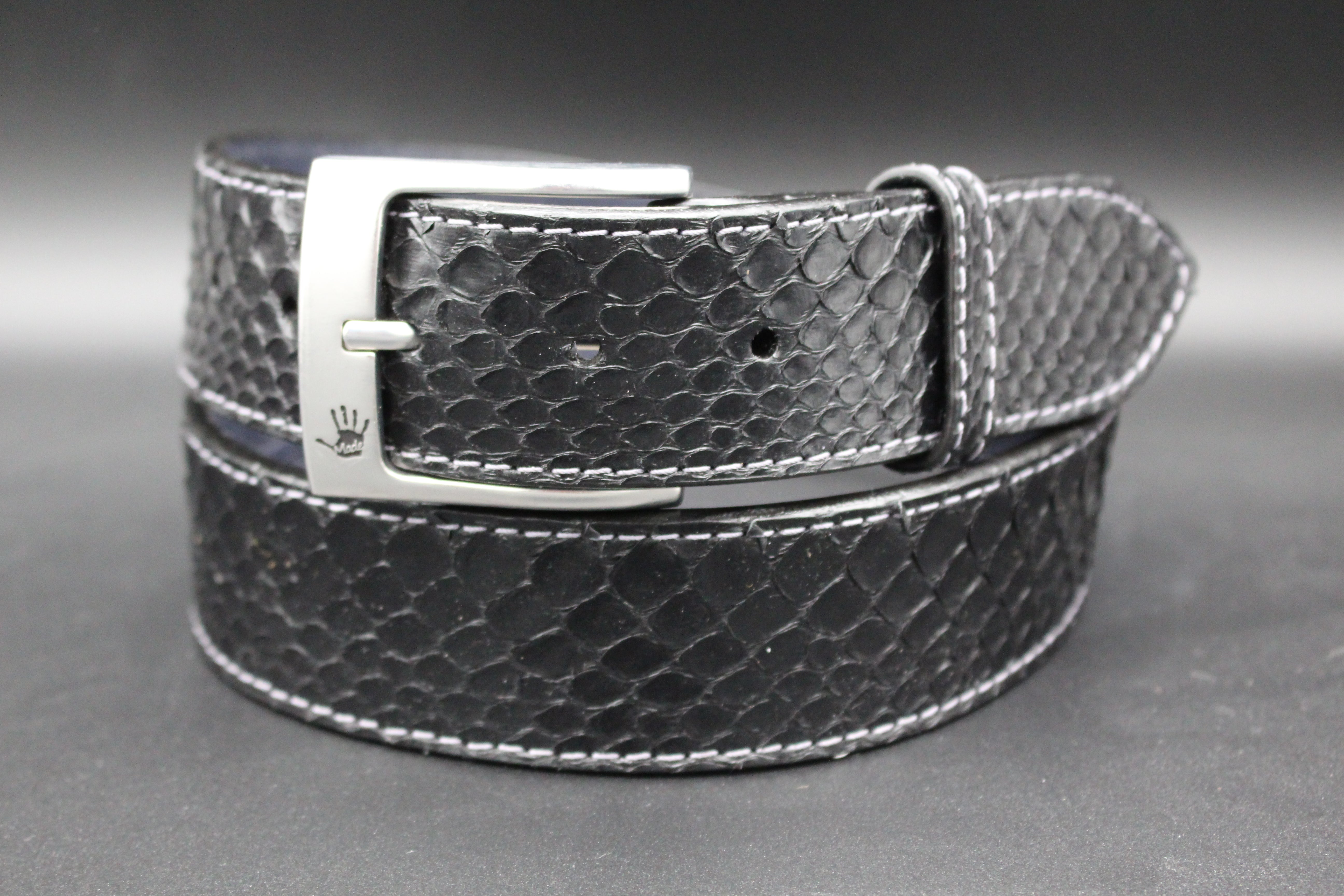 36" Black Python - Grey Stitching – Patrick Gibbons Handmade