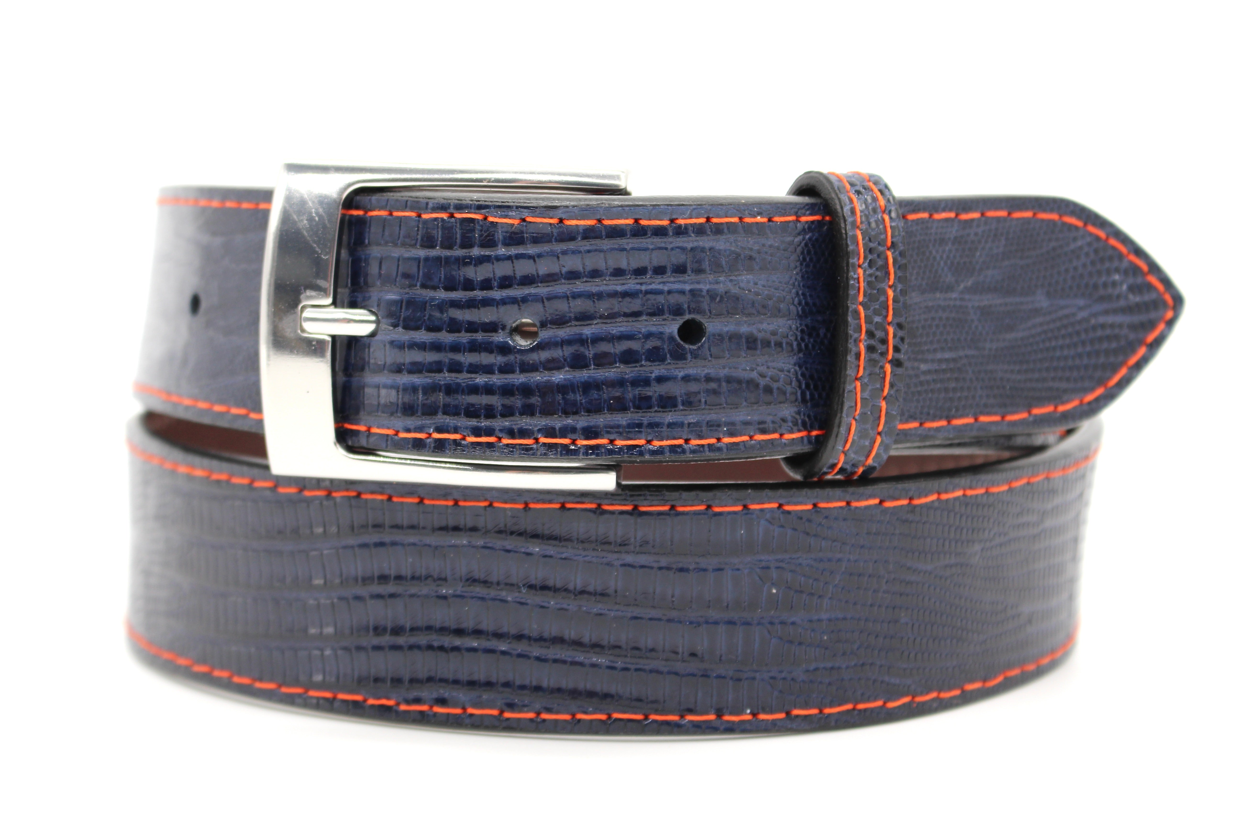 40" Navy Lizard Belt – Patrick Gibbons Handmade