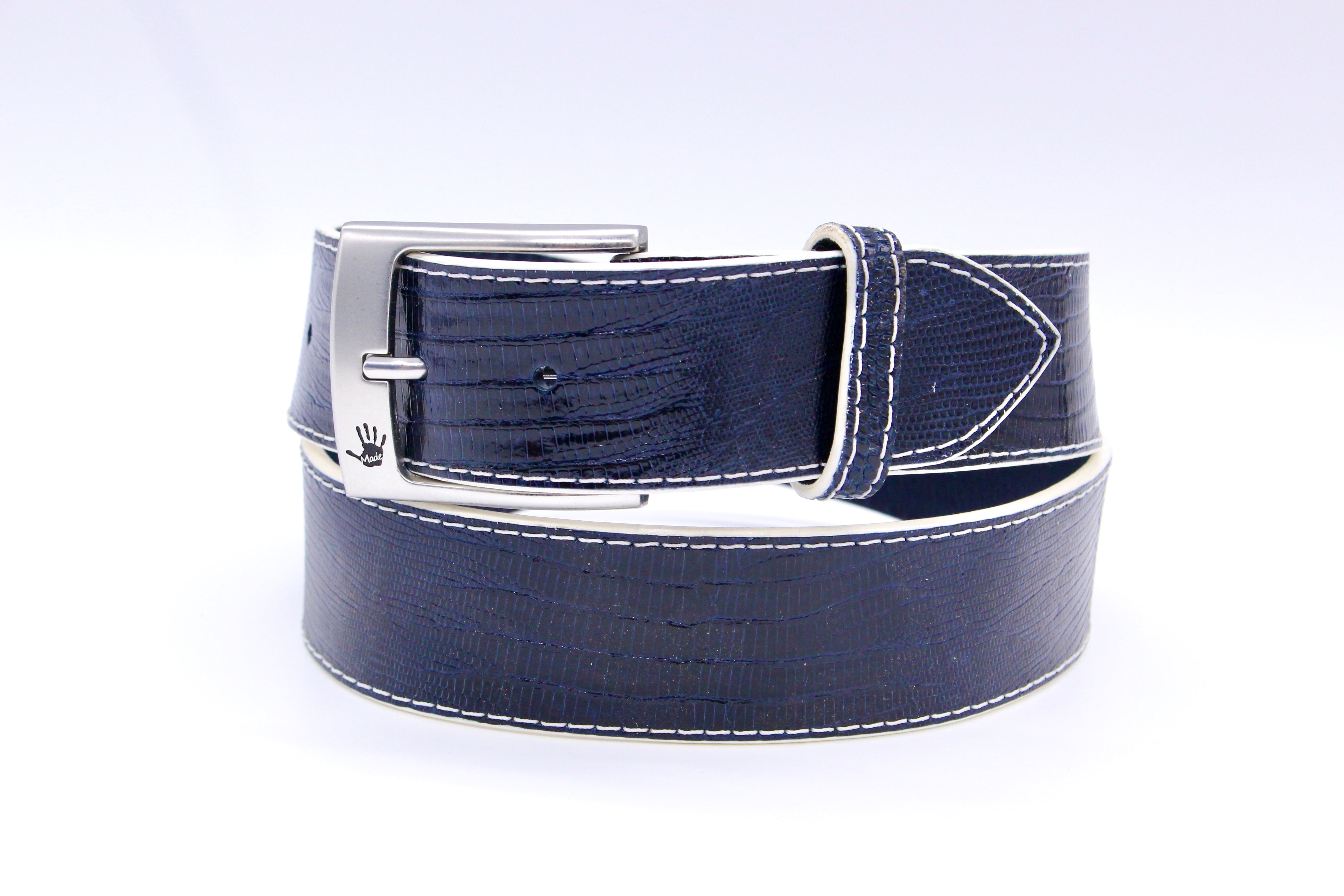 36" Navy Lizard Belt – Patrick Gibbons Handmade