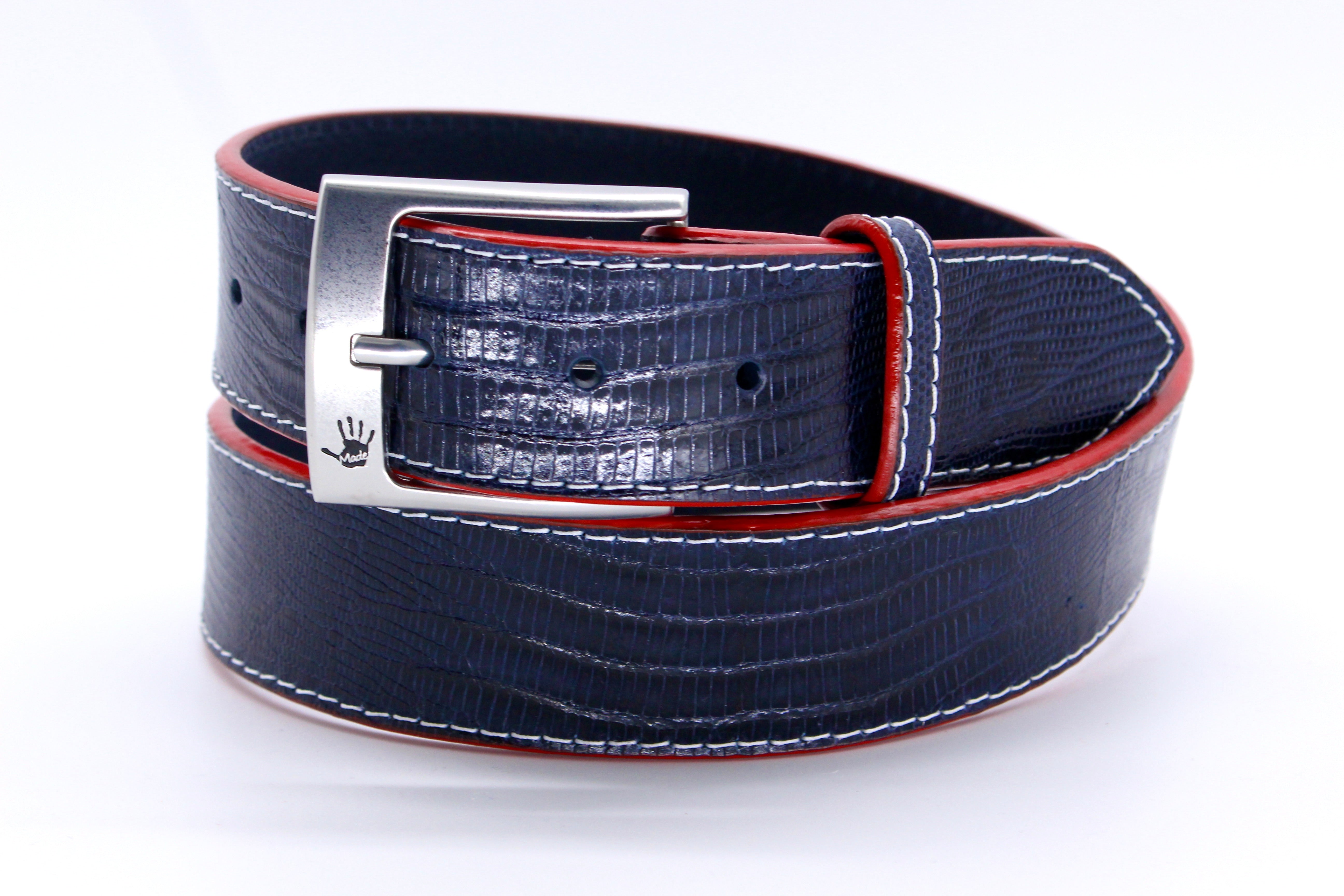 37" Navy Lizard Belt – Patrick Gibbons Handmade